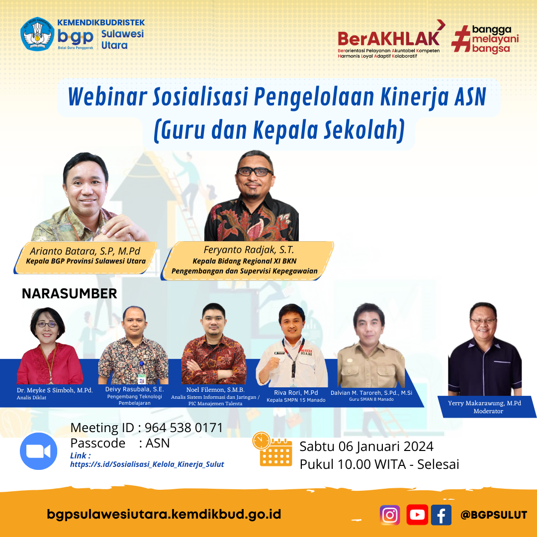 Webinar Sosialisasi Pengelolaan Kinerja ASN (Guru dan Kepala Sekolah ...